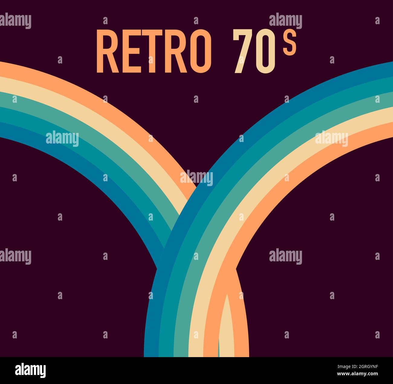 70s, 1970 abstract vector stock retro lines background. Vector ...