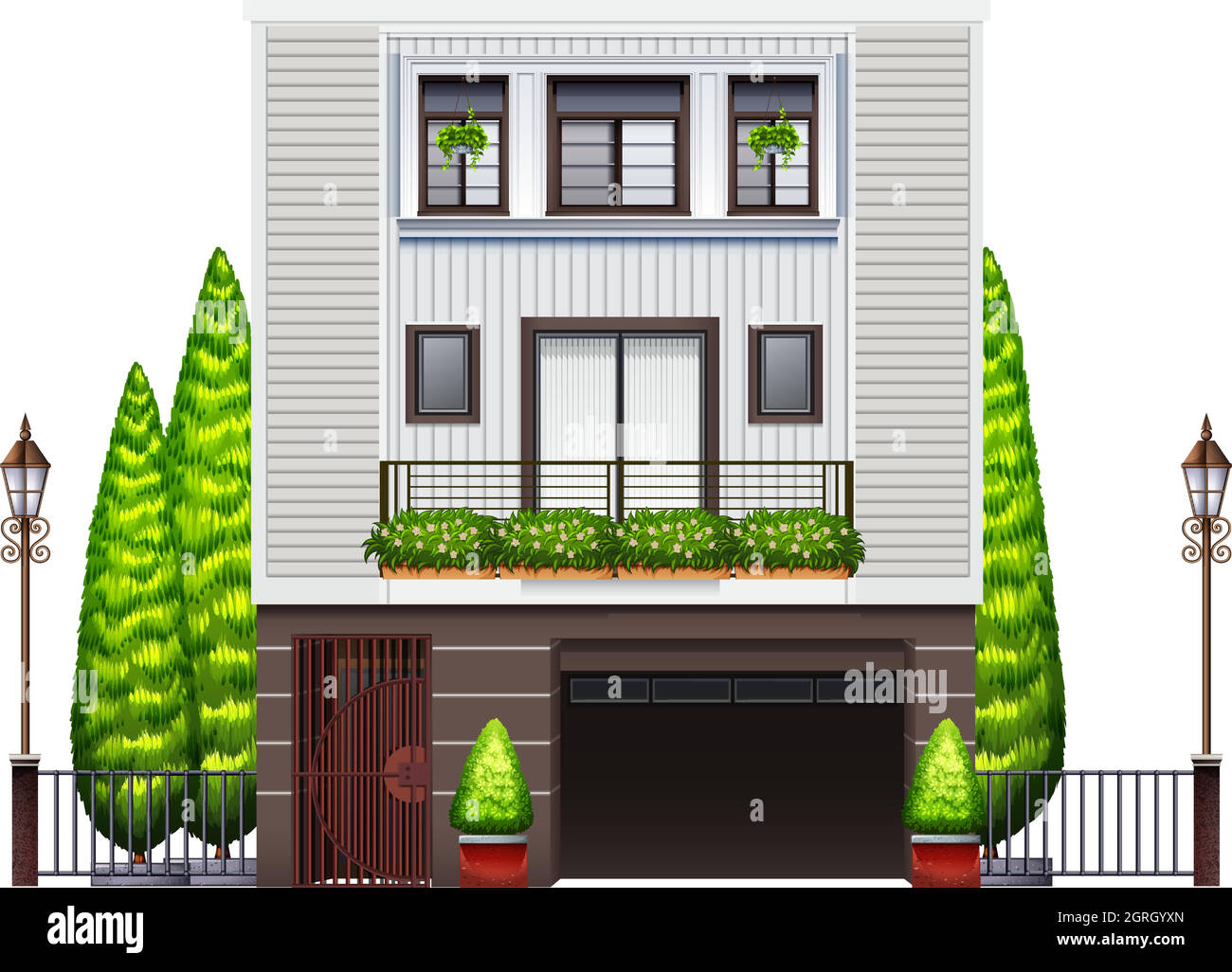 Close up house front Stock Vector Images - Alamy