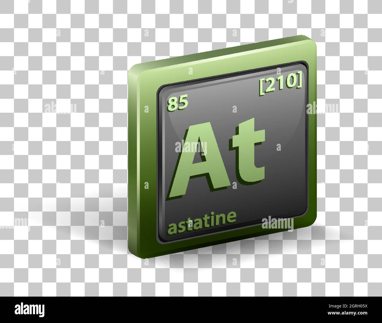 Astatine chemical element. Chemical symbol with atomic number and ...