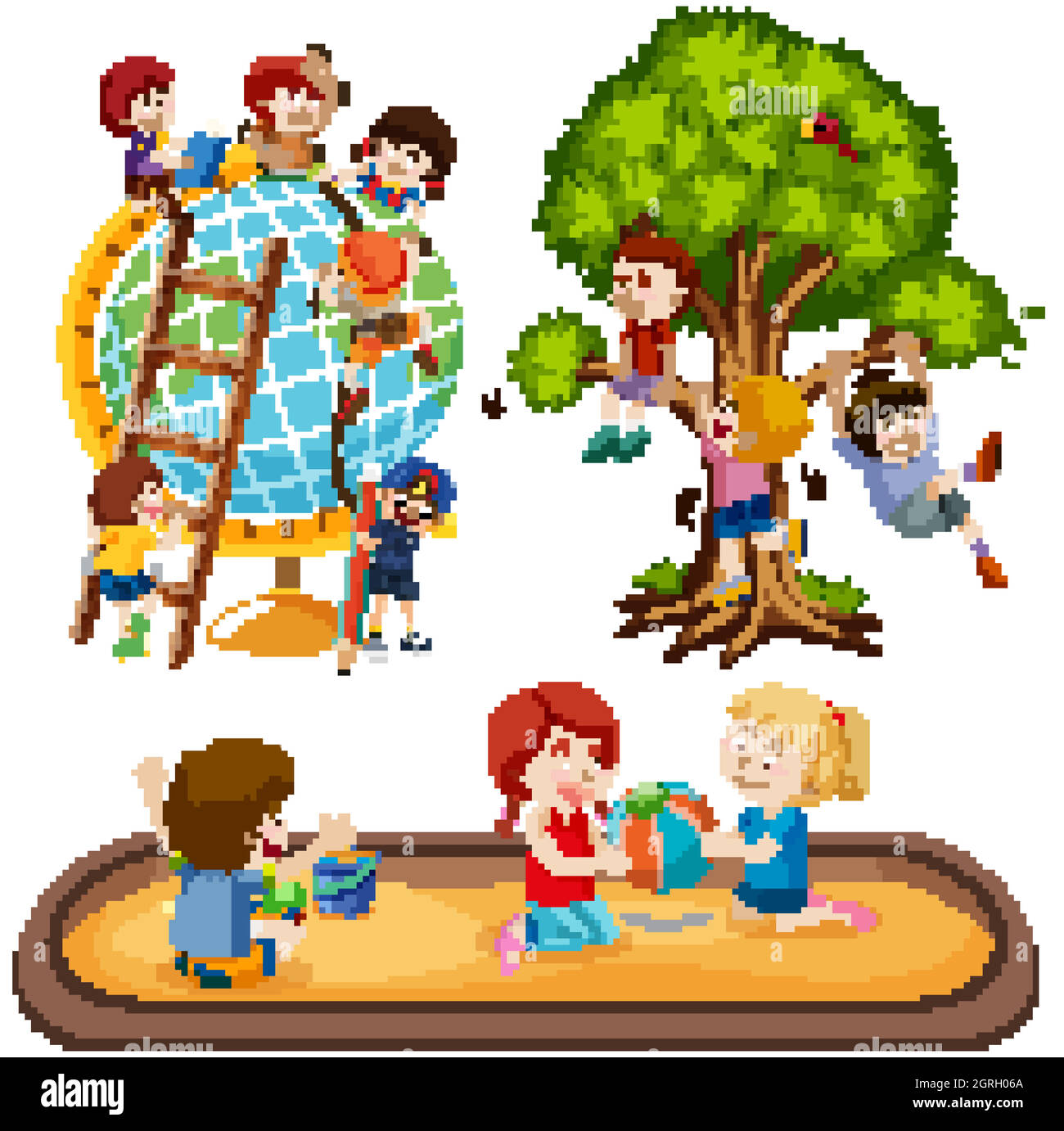 Happy children playing playground Cut Out Stock Images & Pictures - Alamy