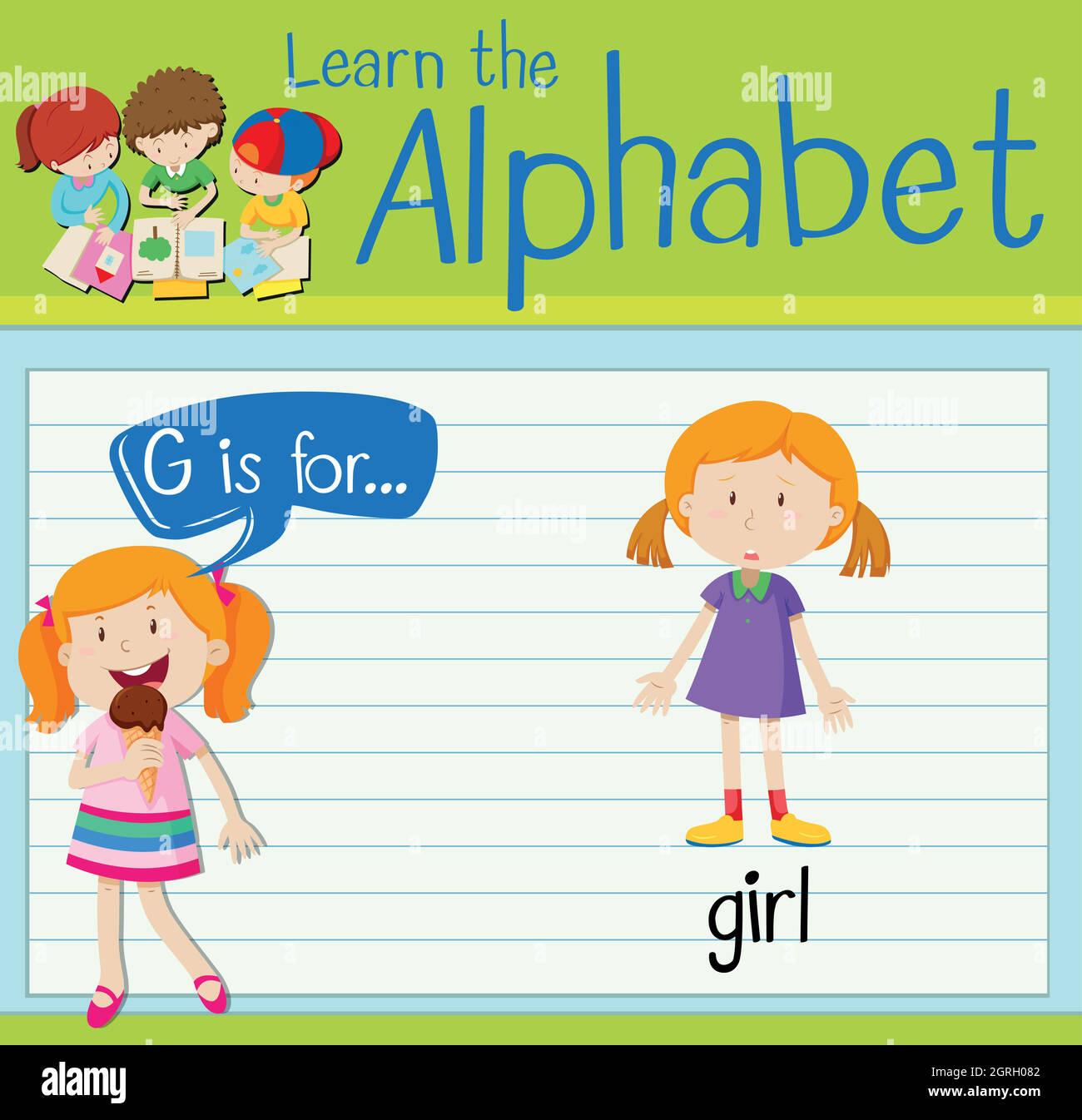 Flashcard letter G is for girl Stock Vector Image & Art - Alamy
