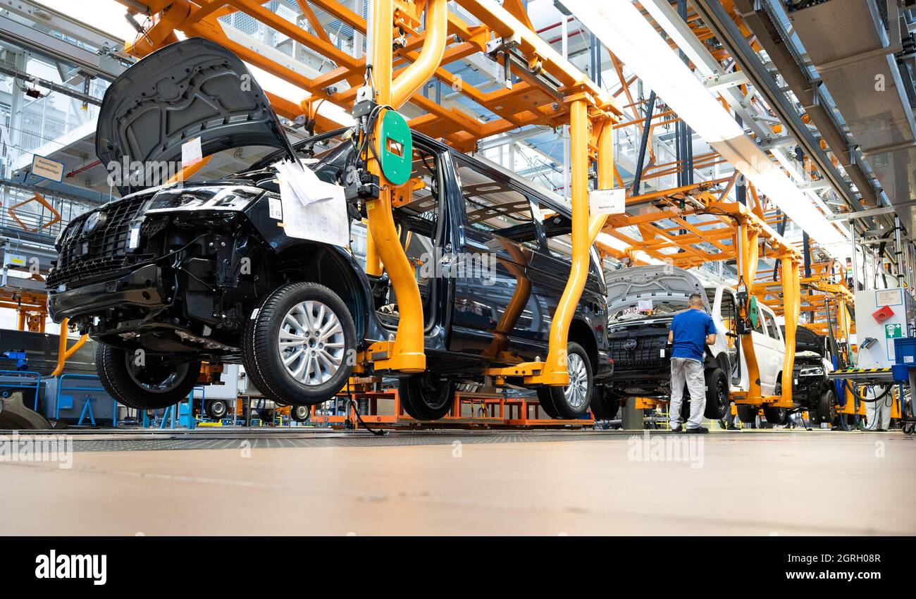 Hanover, Germany. 01st Oct, 2021. VW Transporters pass through the ...