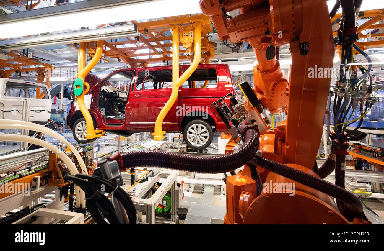 Hanover, Germany. 01st Oct, 2021. A VW Transporter goes through ...