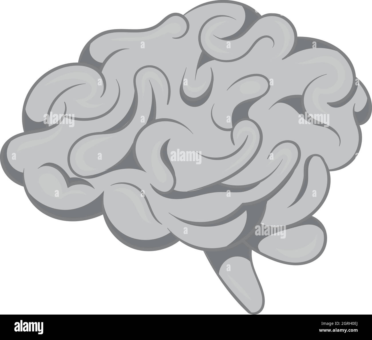 Art black monochrome brain Stock Vector Images - Alamy
