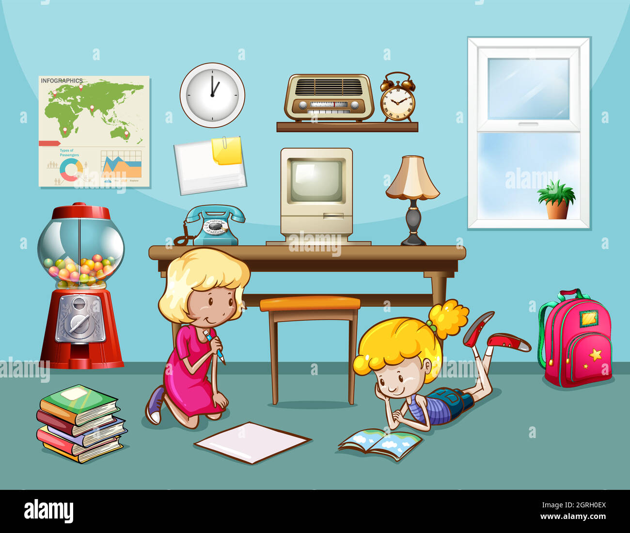 Computer machine room Stock Vector Images - Alamy