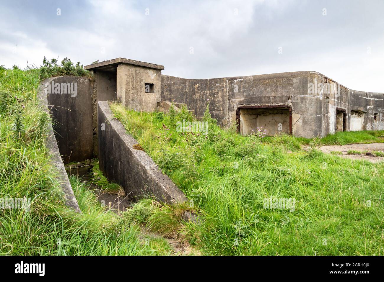 The ruins of Lenan Head fort at the north coast of County Donegal ...