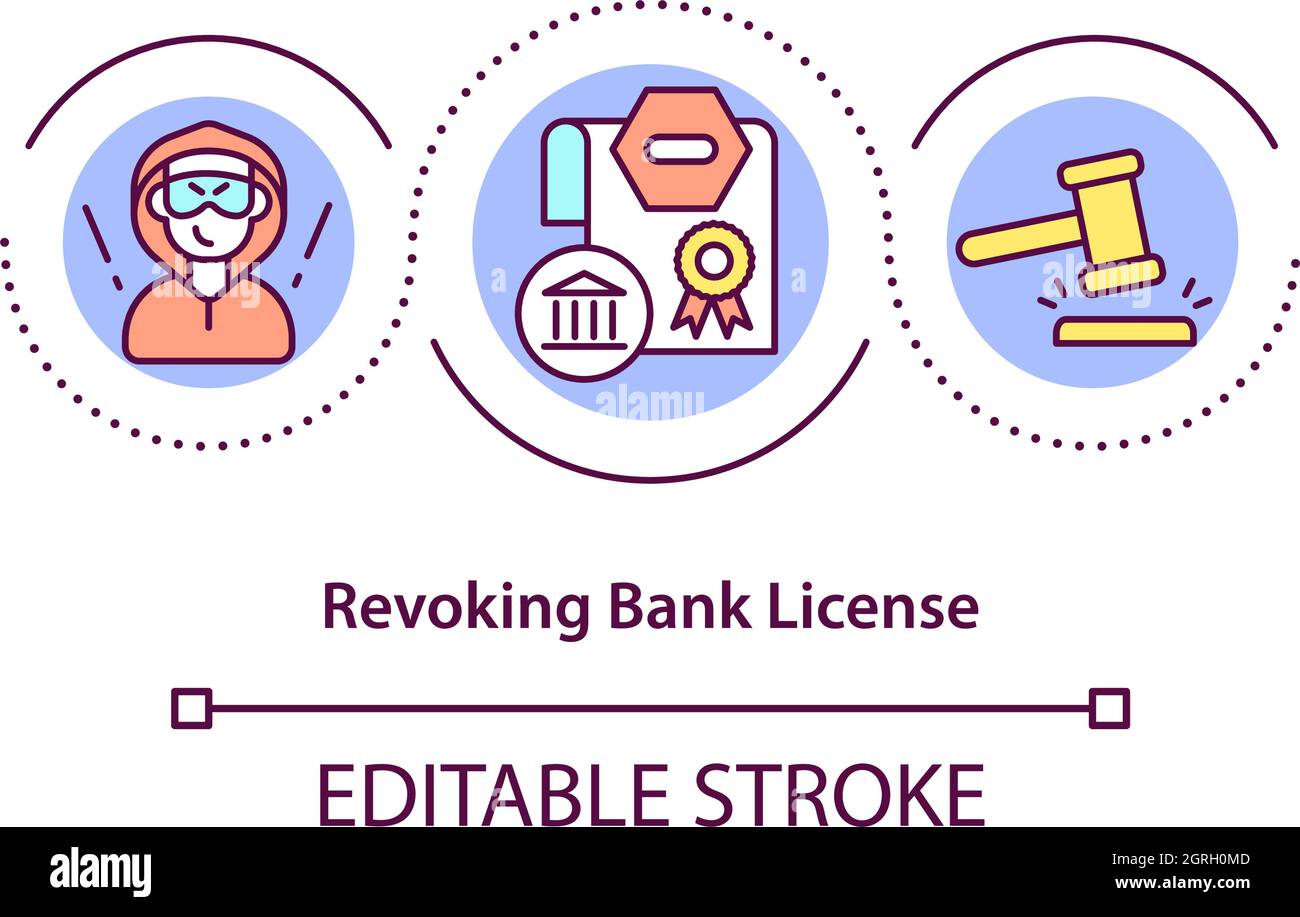 Revoking bank license concept icon Stock Vector Image & Art - Alamy