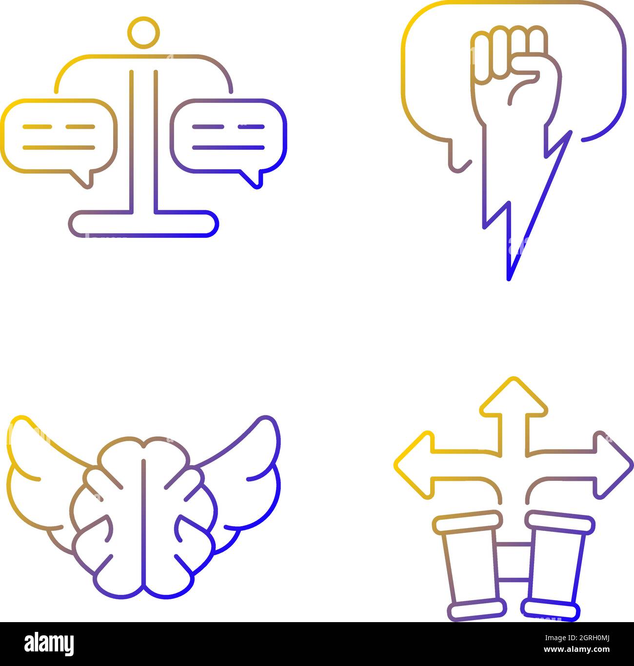 Argumentation skills linear vector icons set Stock Vector Image & Art ...