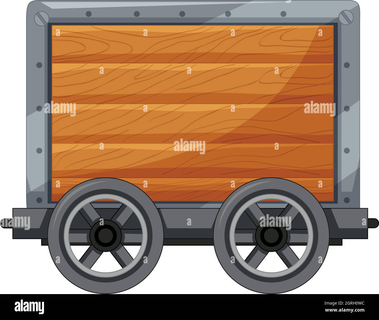 A Wooden Cart on White Background Stock Vector Image & Art - Alamy