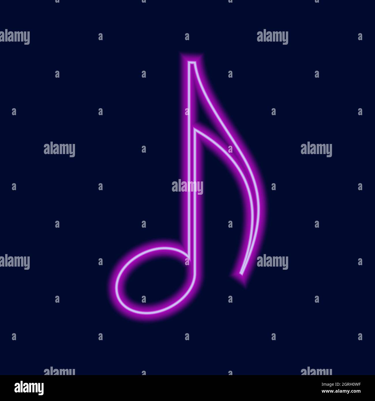 Musical Signs Neon Vector Icons Set. Musical Clef, down beat, sforzando ...