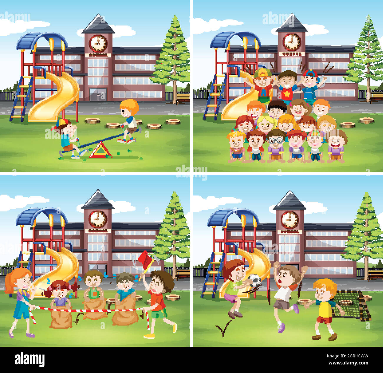 Children playing football school ground hi-res stock photography and ...
