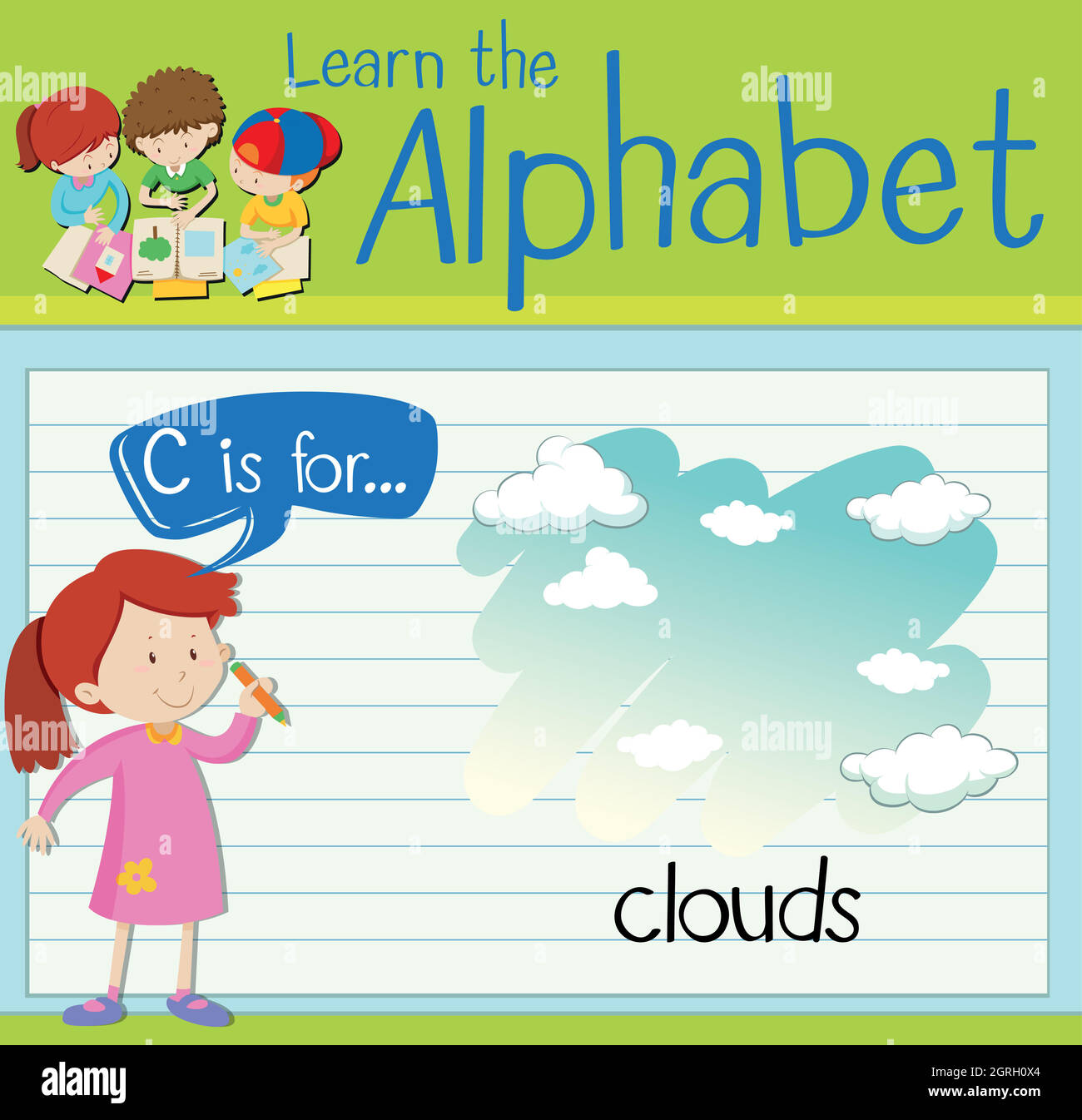 Flashcard letter C is for clouds Stock Vector Image & Art - Alamy