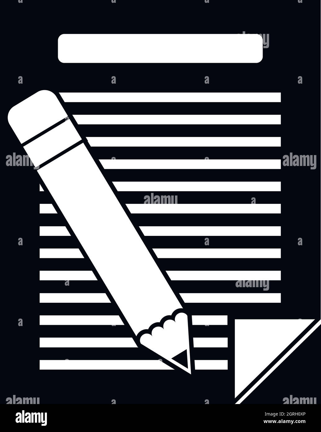 Paper and pencil icon, simple style Stock Vector Image & Art - Alamy