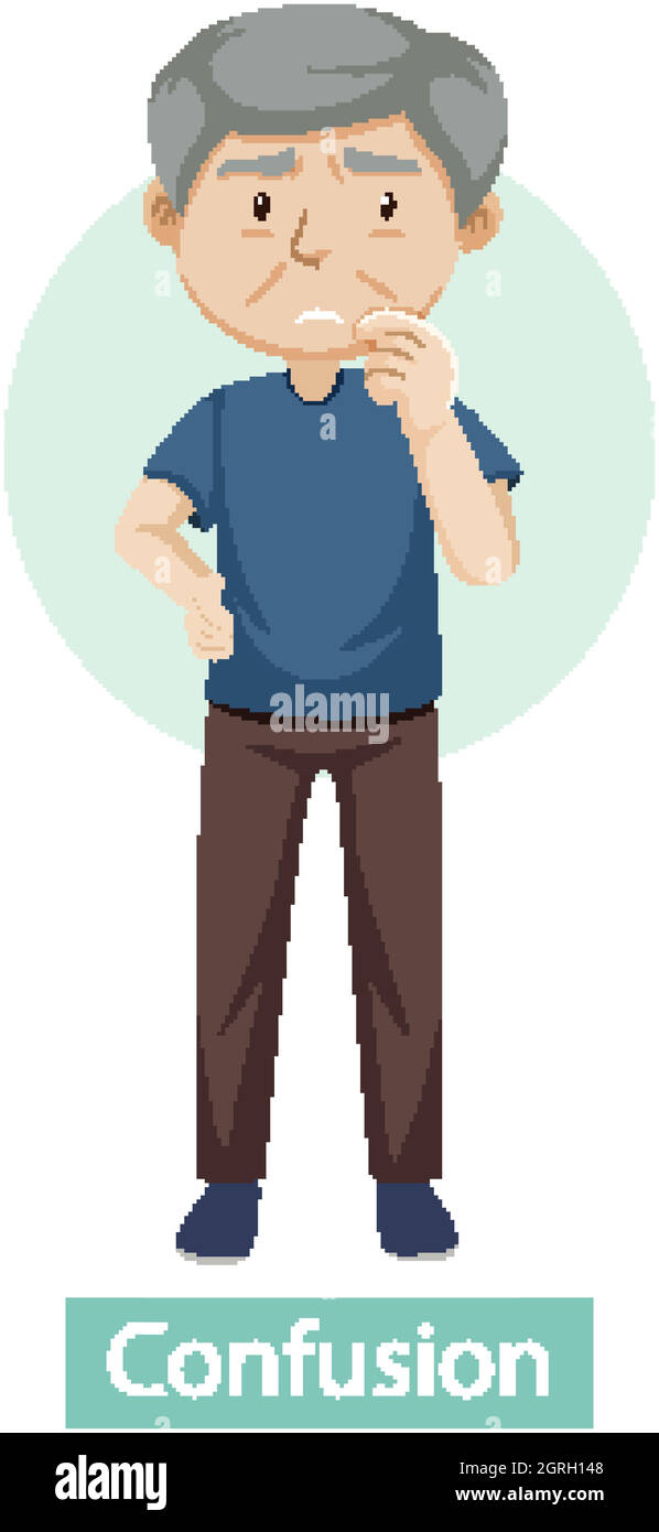 Cartoon character with confusion symptoms Stock Vector Image & Art - Alamy