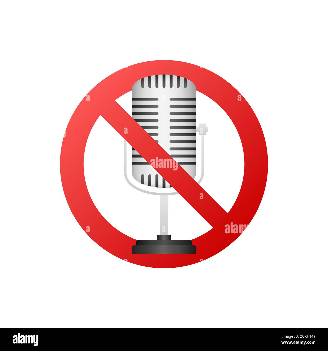 No recording sign. No microphone sign on white background. Vector ...