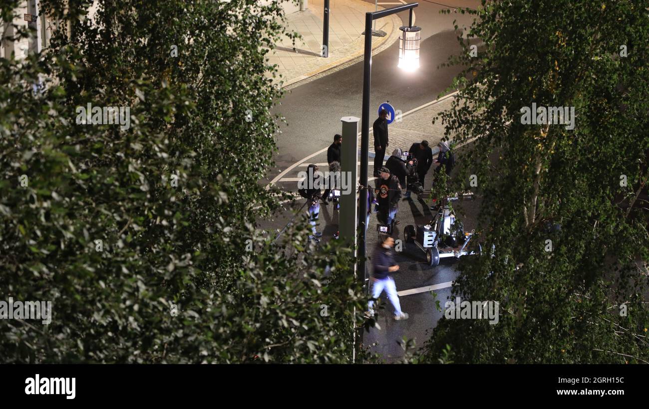 Das Set zu Dreharbeiten für die Serie "Ze Network" mit David Hasselhoff ...