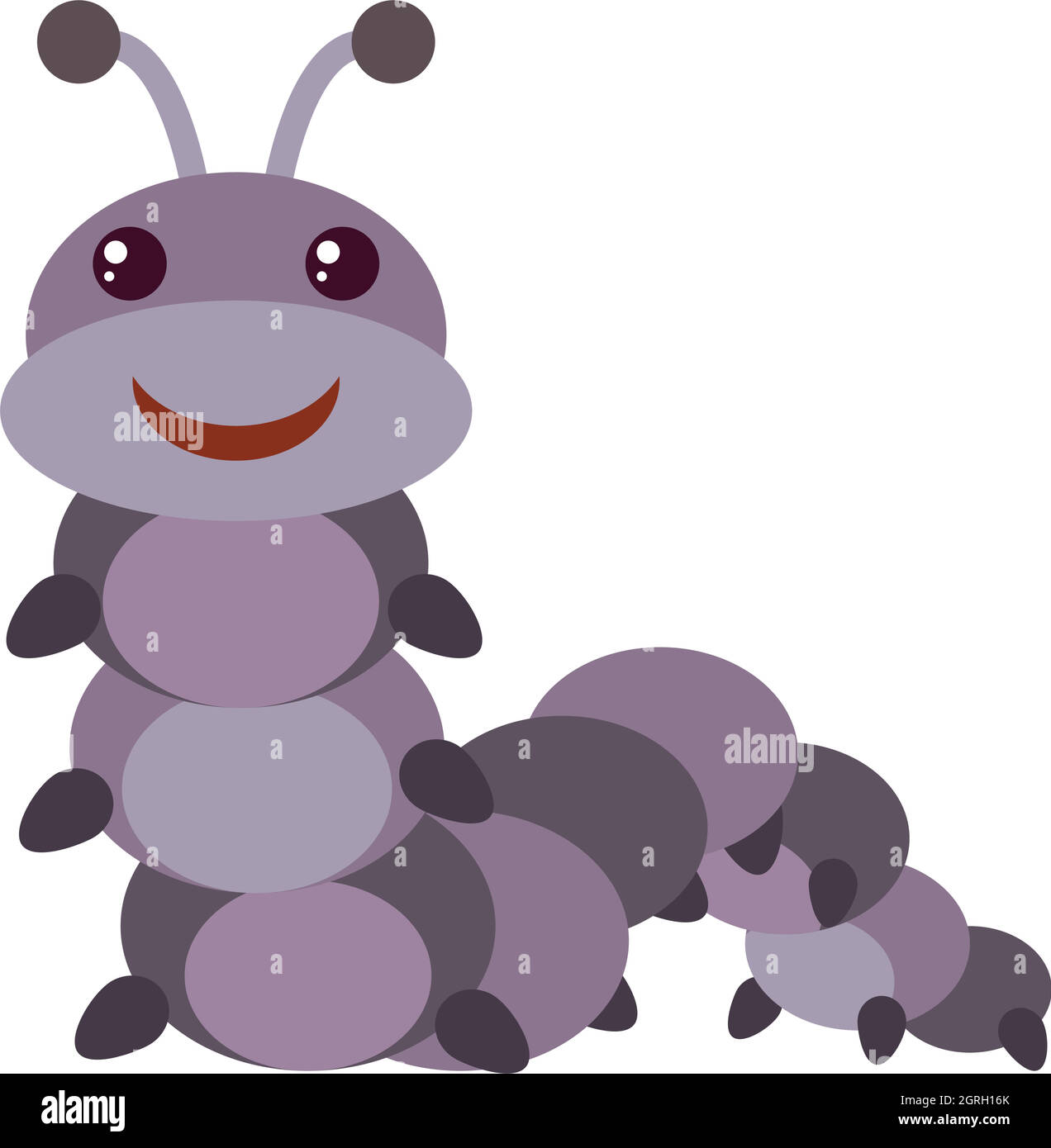 Purple caterpillar with happy face Stock Vector Image & Art - Alamy