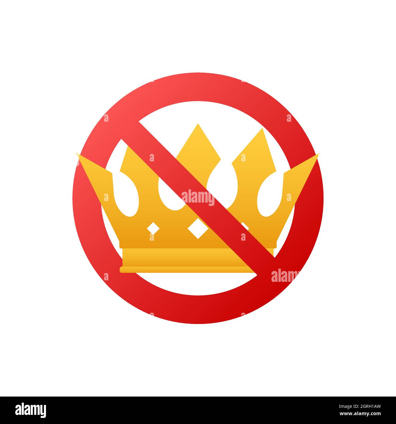 No crown. Forbidden crown icon. No king vector sign. Prohibited prince ...