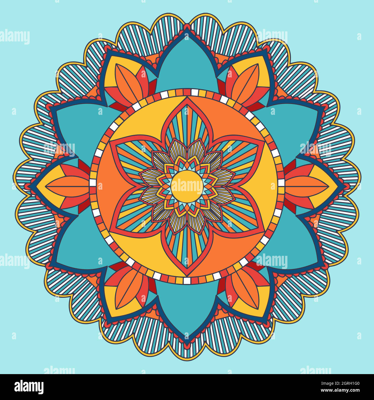 Mandala pattern design in blue and orange Stock Vector Image & Art - Alamy