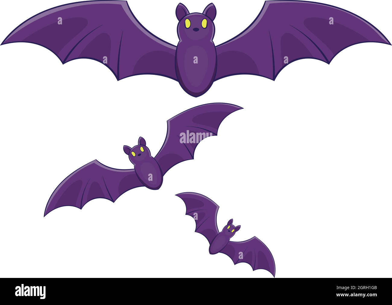 Collection cute cartoon bat Stock Vector Images - Alamy