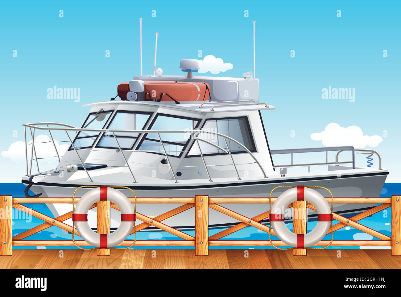 Fishing boat floating Stock Vector Images - Alamy
