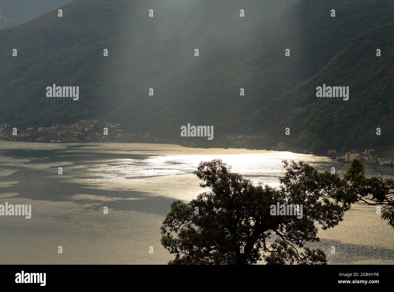 Light on Lake of Lugano Stock Photo - Alamy