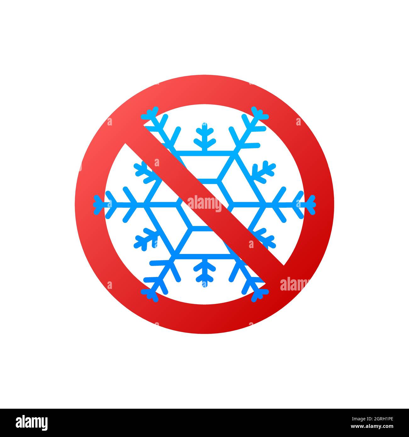 Flat no snow flakes. Flat vector illustration. White background Stock ...