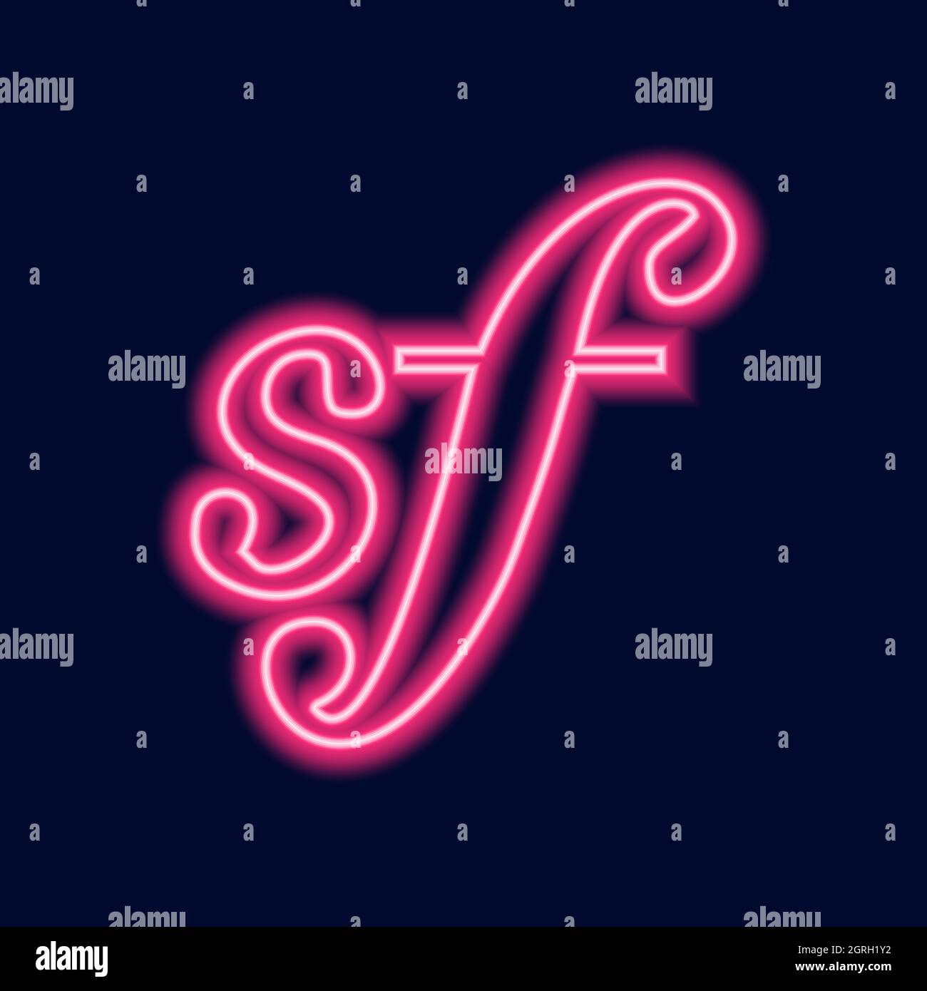 Musical Signs Neon Vector Icons Set. Musical Clef, down beat, sforzando ...