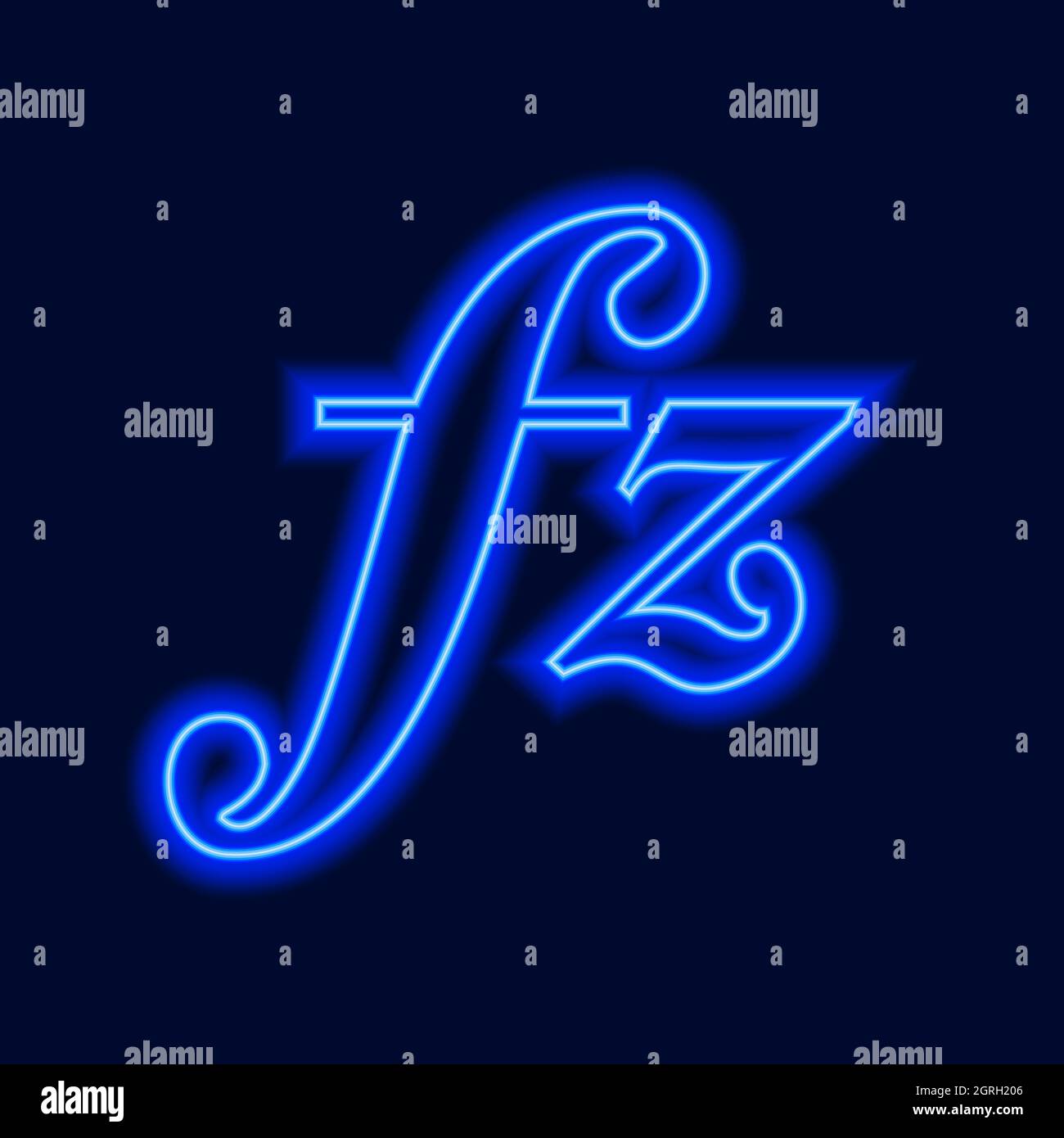 Musical Signs Neon Vector Icons Set. Musical Clef, down beat, sforzando ...