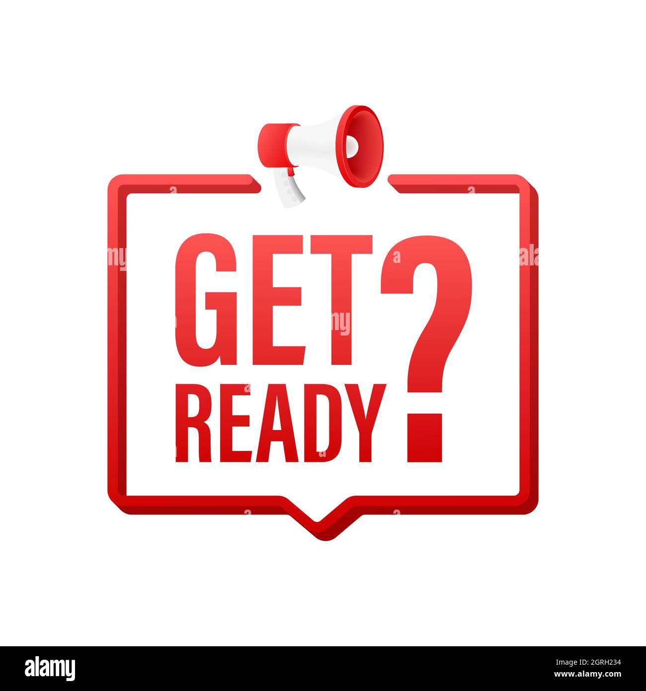 Megaphone with Get ready sign. Megaphone banner. Web design. Vector ...