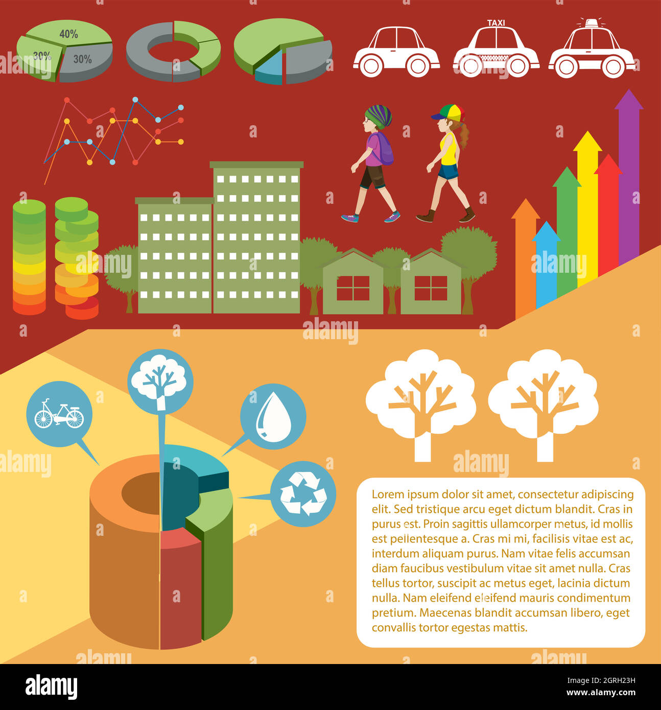 Infographic with graphs and people Stock Vector Image & Art - Alamy