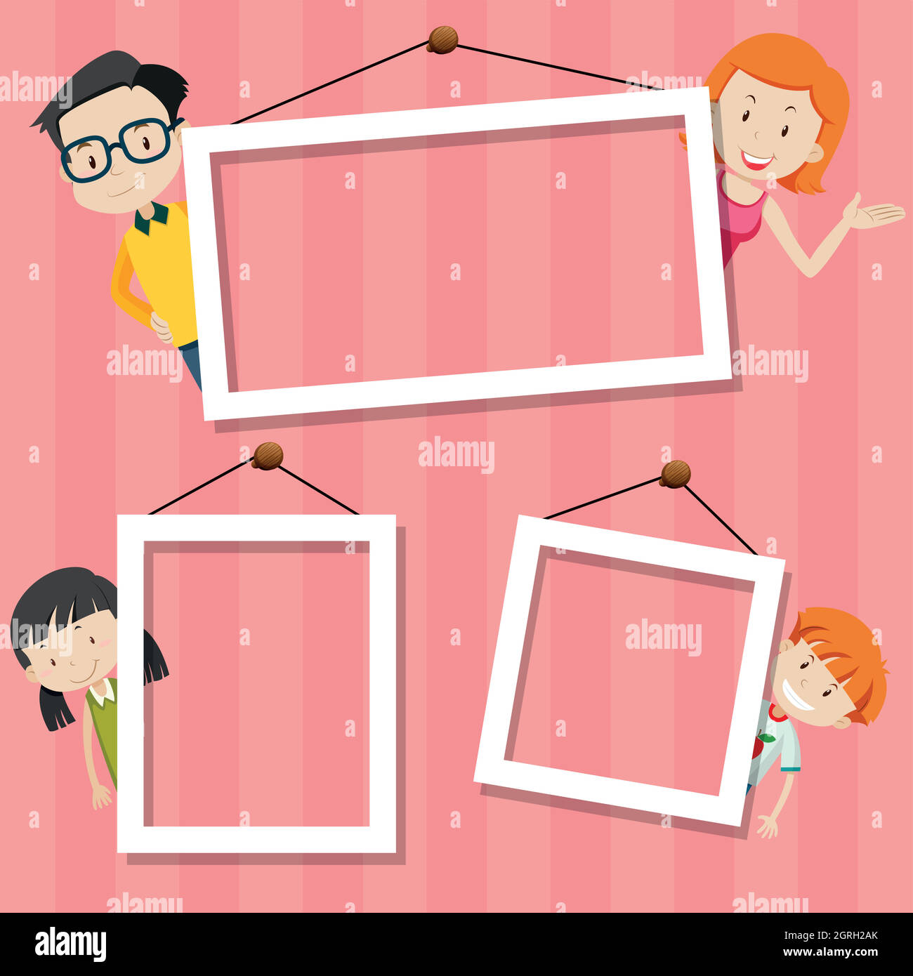 Family illustration vintage Stock Vector Images - Alamy