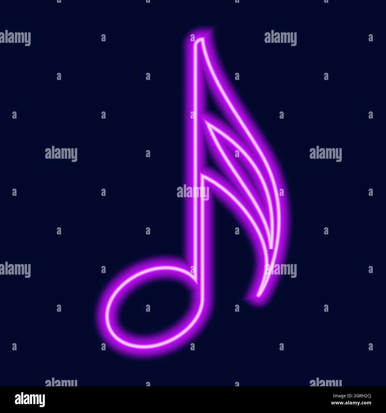 Musical Signs Neon Vector Icons Set. Musical Clef, down beat, sforzando ...