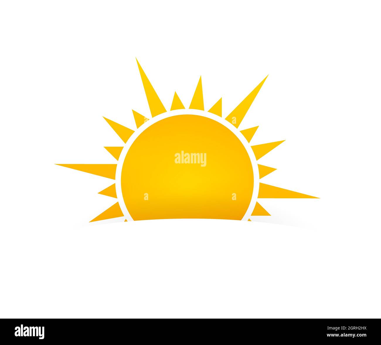 Realistic sun icon for weather design on white background Stock Vector ...