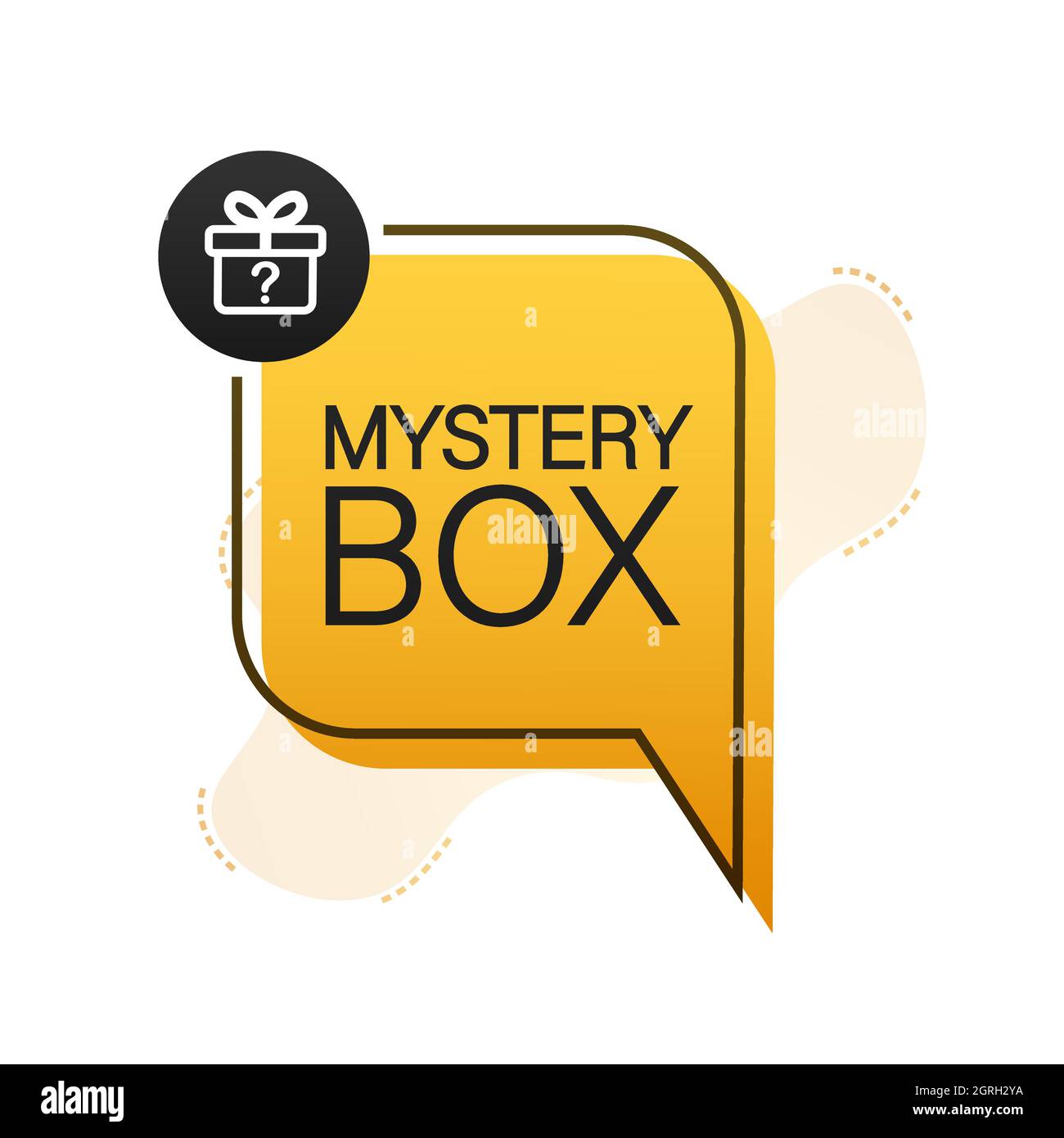 Mystery box banner. Packaging for concept design. Surprise present ...
