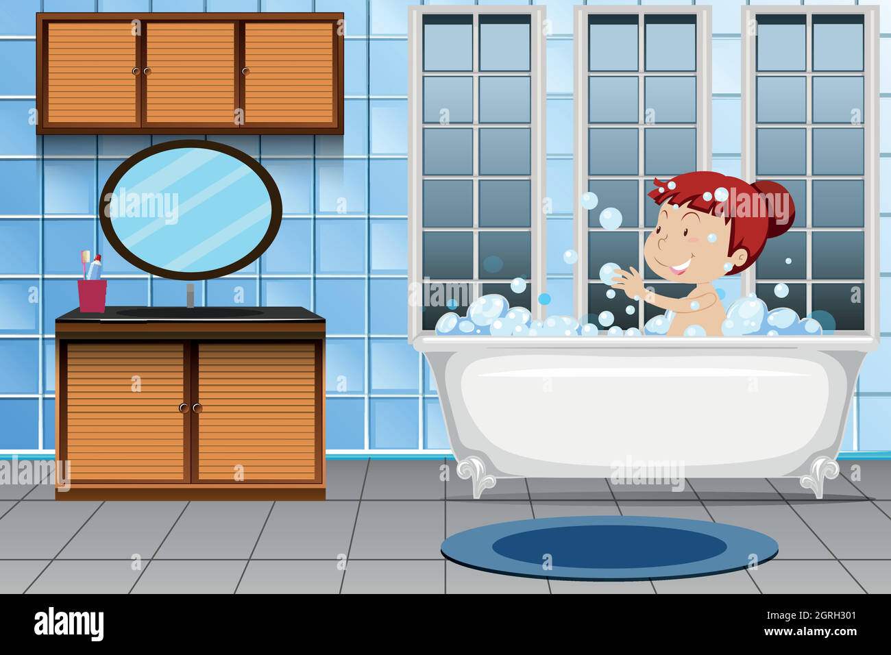 Female bath Stock Vector Images - Alamy