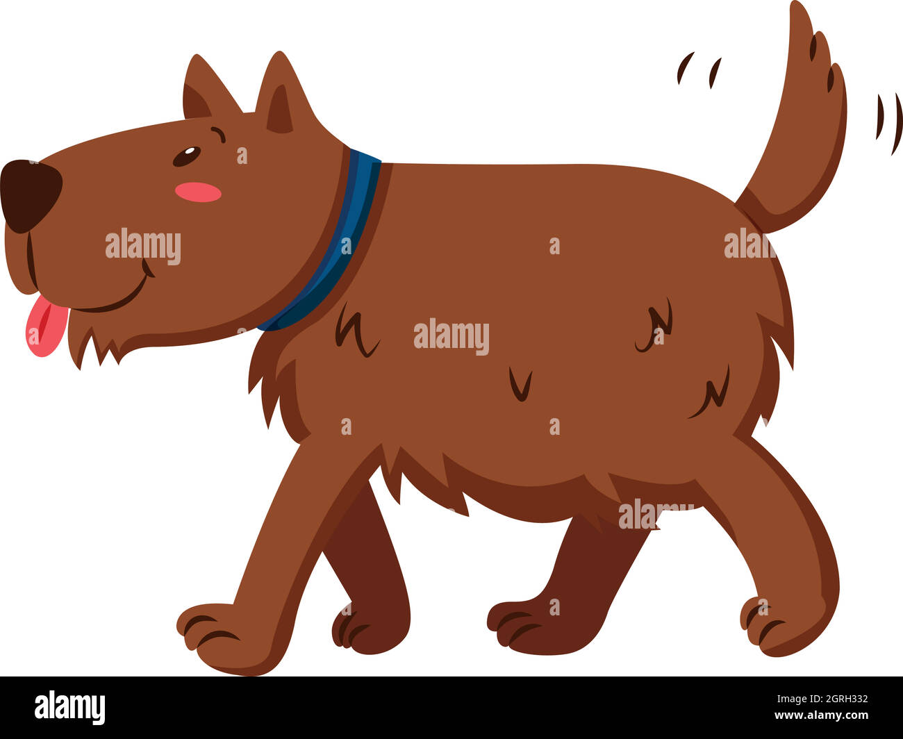 Brown dog wagging its tail Stock Vector Image & Art - Alamy