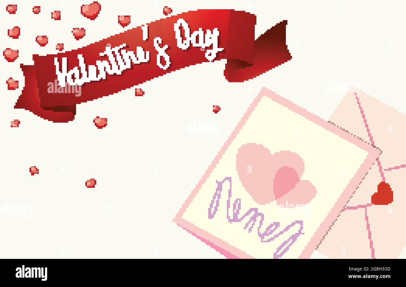 Valentine theme with love letter and ribbon Stock Vector Image & Art ...
