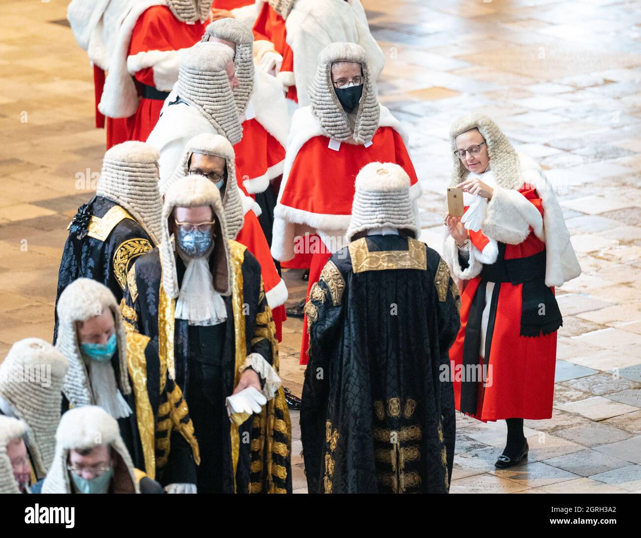 Judges gather in the nave of Westminster Abbey, London, as they arrive ...