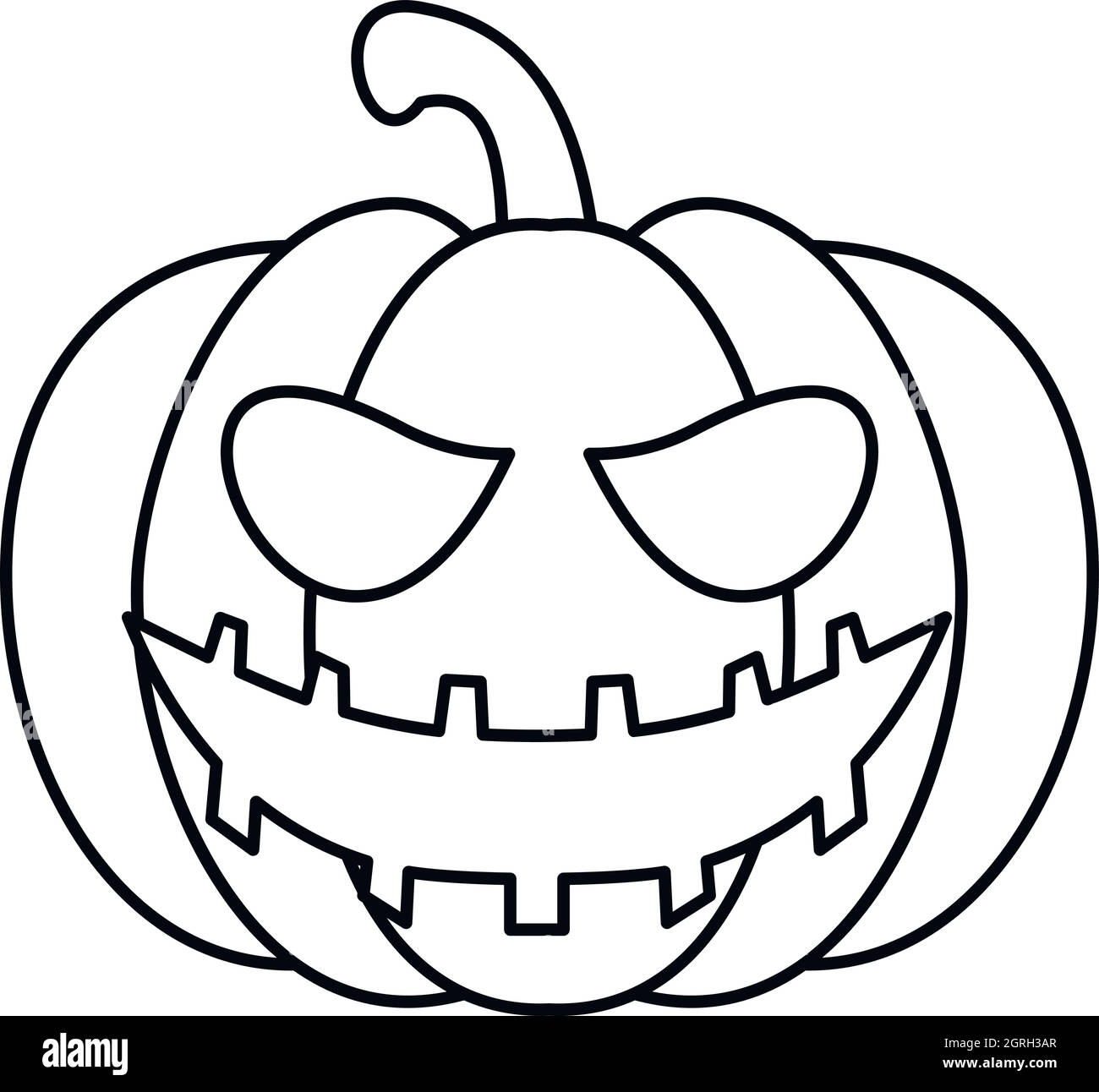 Halloween pumpkin evil line Stock Vector Images - Alamy