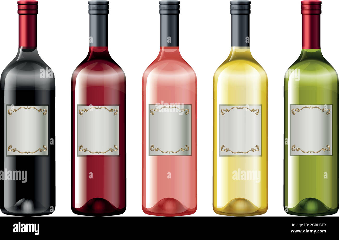 Different colors of wine bottles Stock Vector Image & Art - Alamy