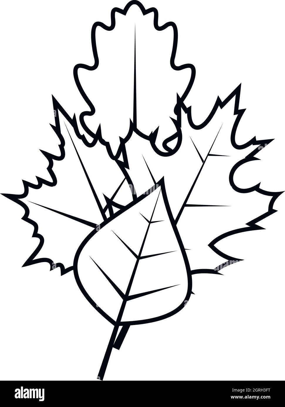 Fall Leaves Black And White Clipart