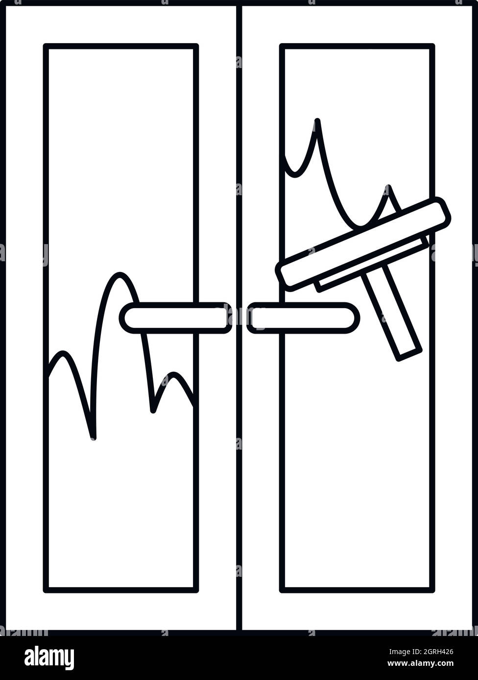 Brush washes a window icon, outline style Stock Vector Image & Art - Alamy