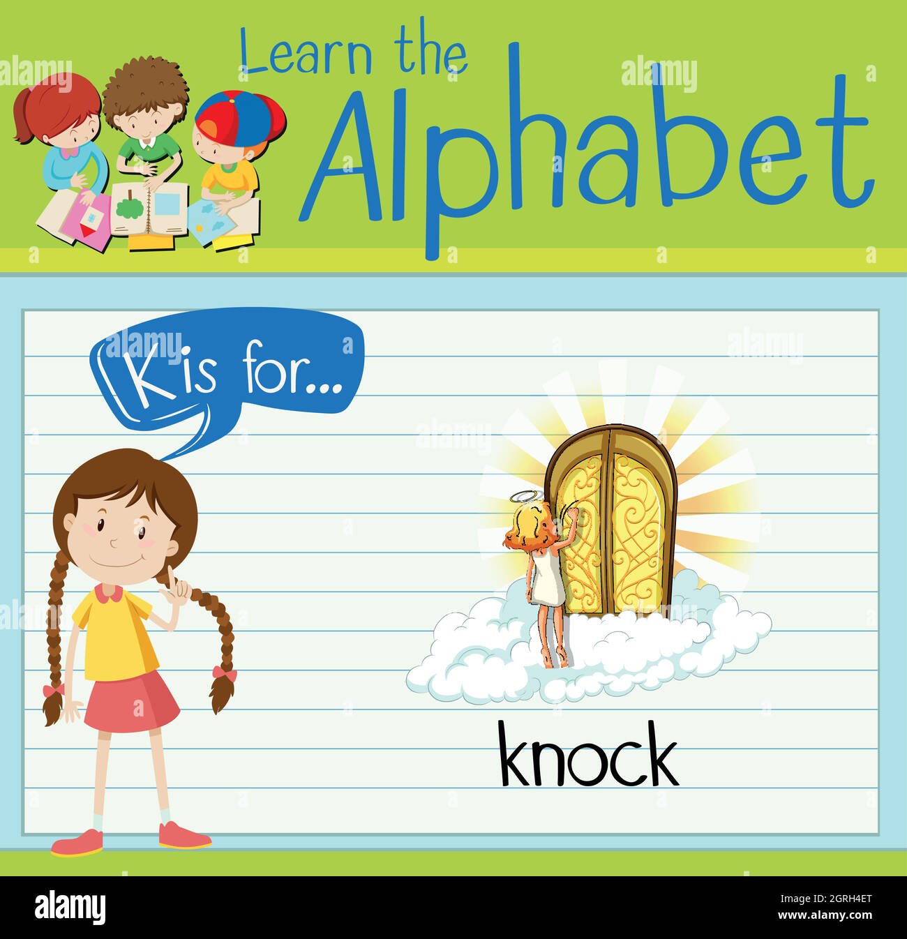 Flashcard alphabet K is for knock Stock Vector Image & Art - Alamy