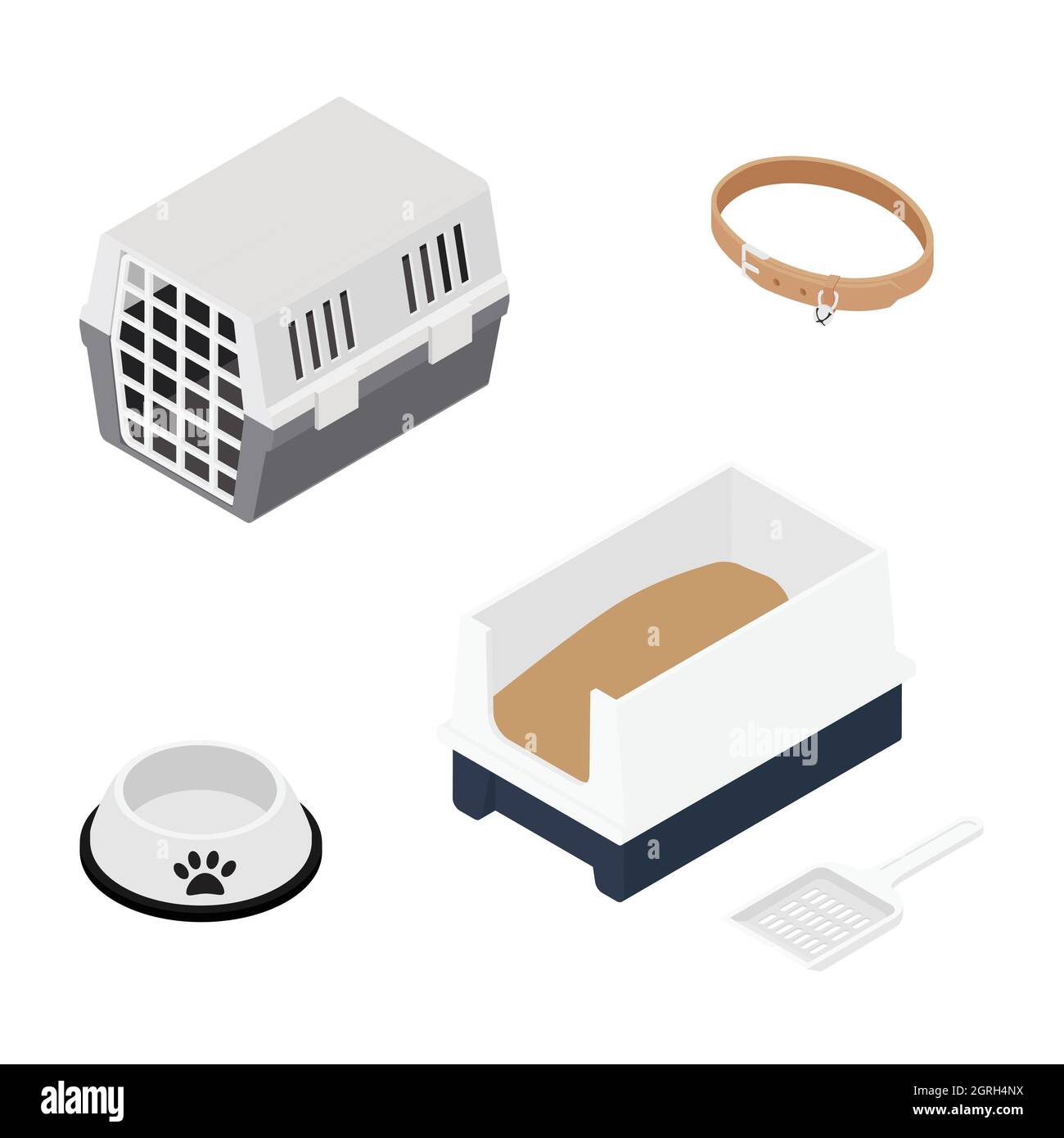 Pet accessories, pet carrier, food bowl, collar, scratching post and ...