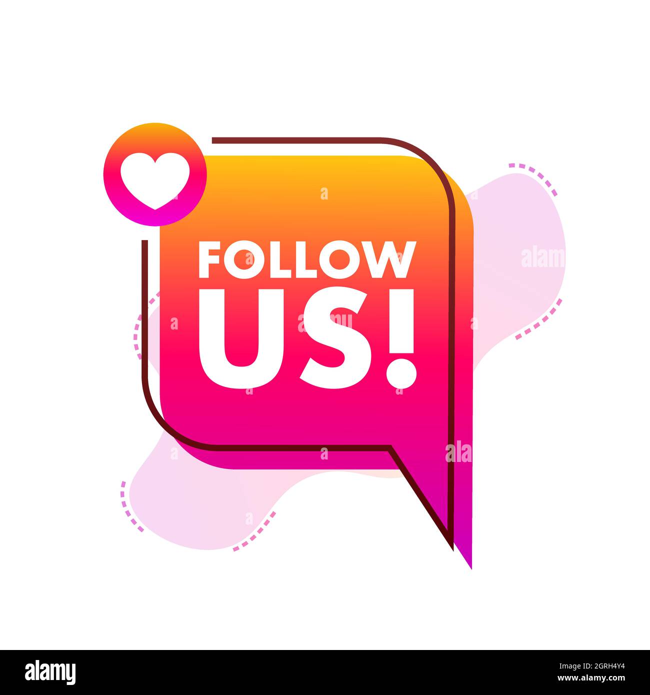 Button Follow us on white background. Vector illustration Stock Vector ...