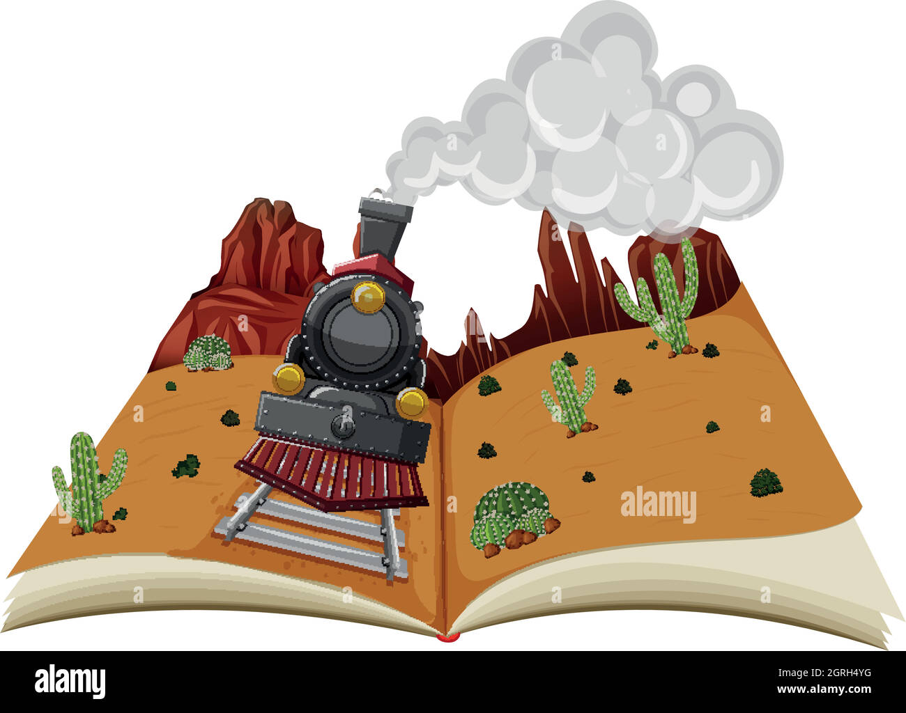 A Pop-up Book Desert Scene Stock Vector Image & Art - Alamy