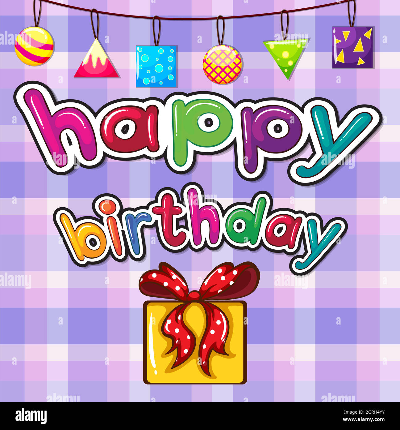 Birthday card with present box Stock Vector Image & Art - Alamy