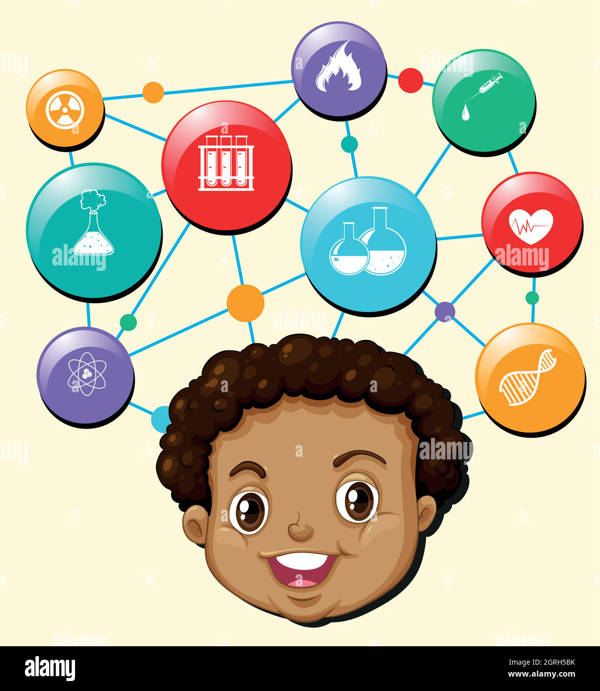 Little boy and science symbols Stock Vector Image & Art - Alamy