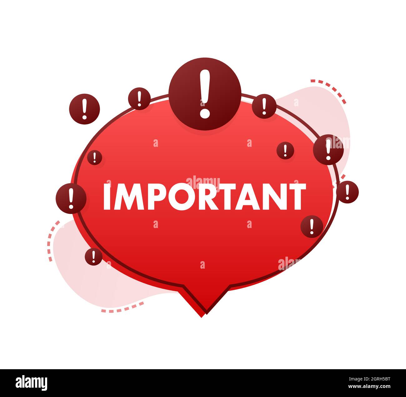 Important written on red label. Advertising sign. Vector stock ...
